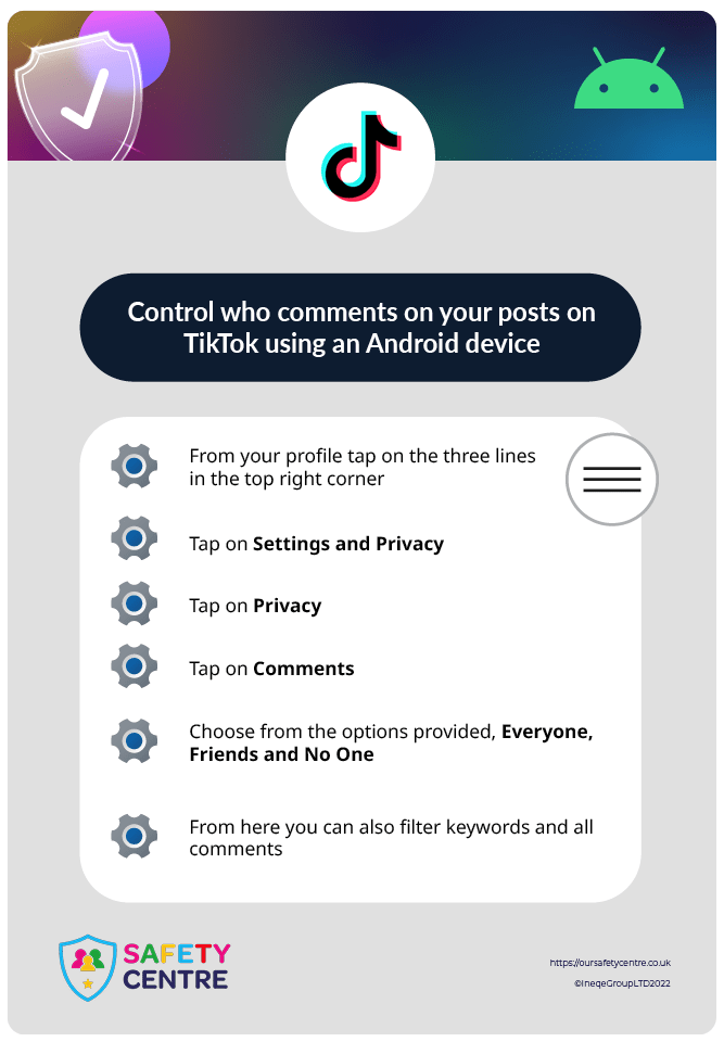 Safety Settings on TikTok - The Online Safety Centre